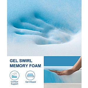 BedStory 3 inch Memory Foam Mattress Topper King, Cooling Gel Mattress Topper, Memory Foam Bed Topper, Soft Foam Topper Mattress Pad for Back Pain, Pressure Relieve, CertiPUR-US