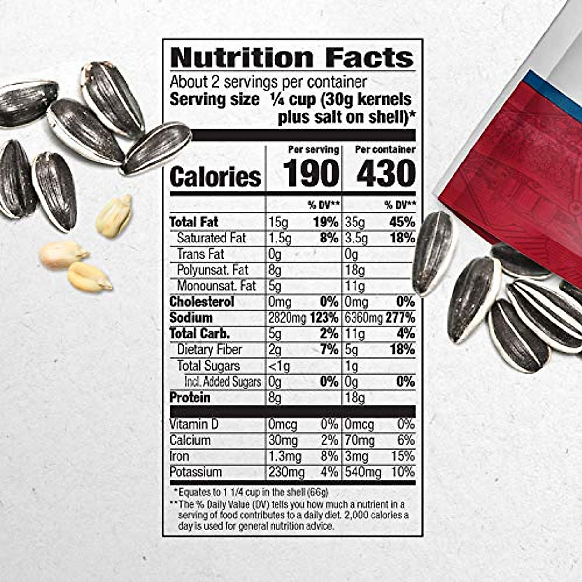 DAVID SEEDS Roasted and Salted Original Jumbo Sunflower Seeds, Keto Friendly, 5.25 Oz, 12 Pack