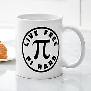 CafePress Live Free Pi Hard Ceramic Coffee Mug, Tea Cup 11 oz