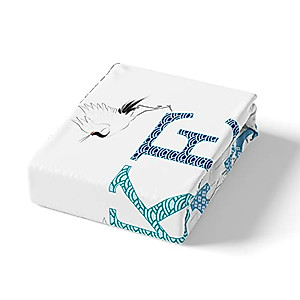 Castle Fairy Lake Life Bedding Set Queen Size,Lotus Flowers Red-Crowned Crane Birds Duvet Cover Set for Children Adult,Chinese Style Painting Soft Comforter Cover for Dorm Room, Zipper, Ties