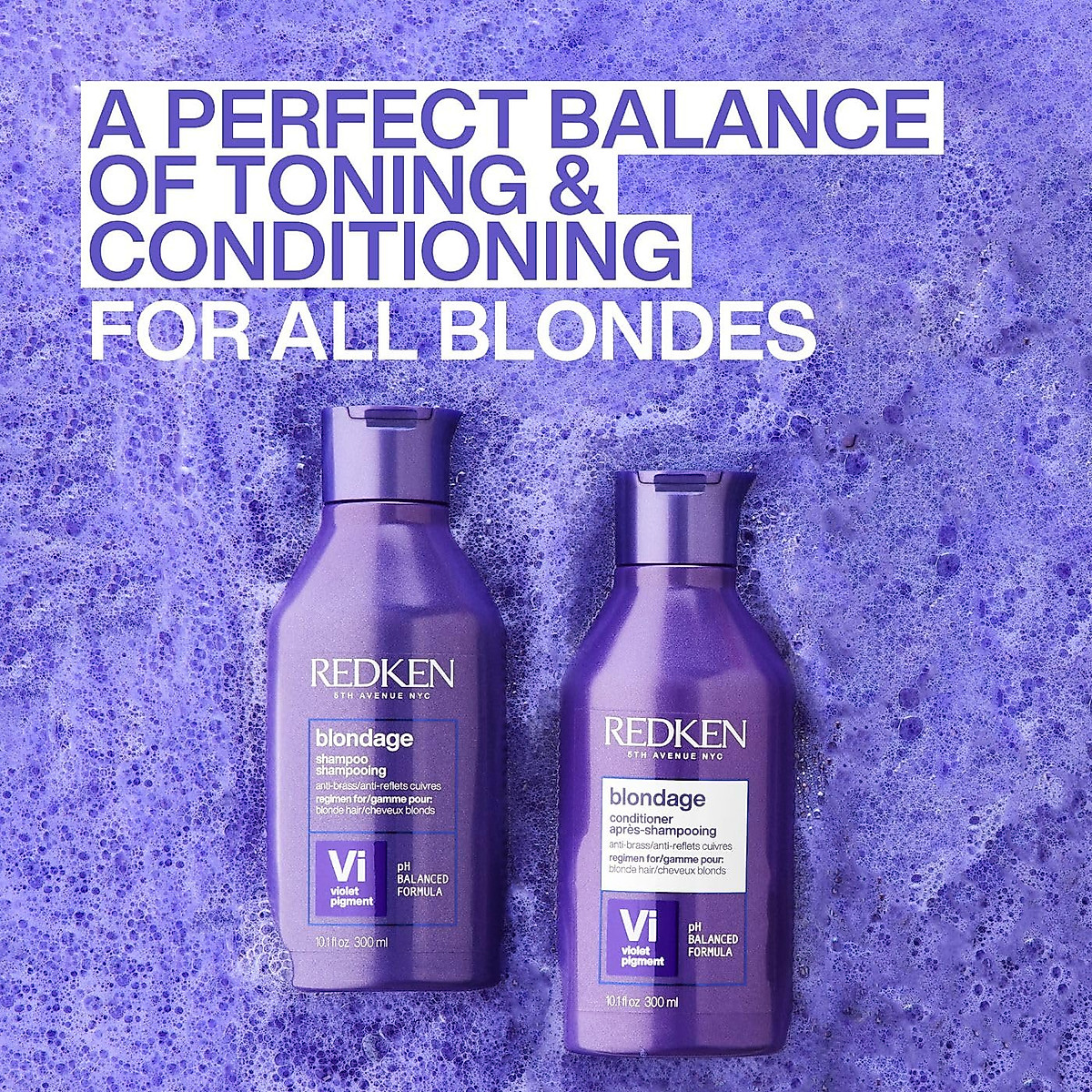 Redken Color Extend Blondage Color Depositing Purple Conditioner | Hair Toner For Blonde Hair | Neutralizes Brass & Moisturizes Hair | With Pure Violet Pigments