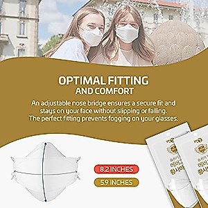 10 Individually Packaged CLEANTOP Adjustable Strap KF94 Certified Safety Face Mask made for Adult & Kids, Made in KOREA (White, Large (Adults))