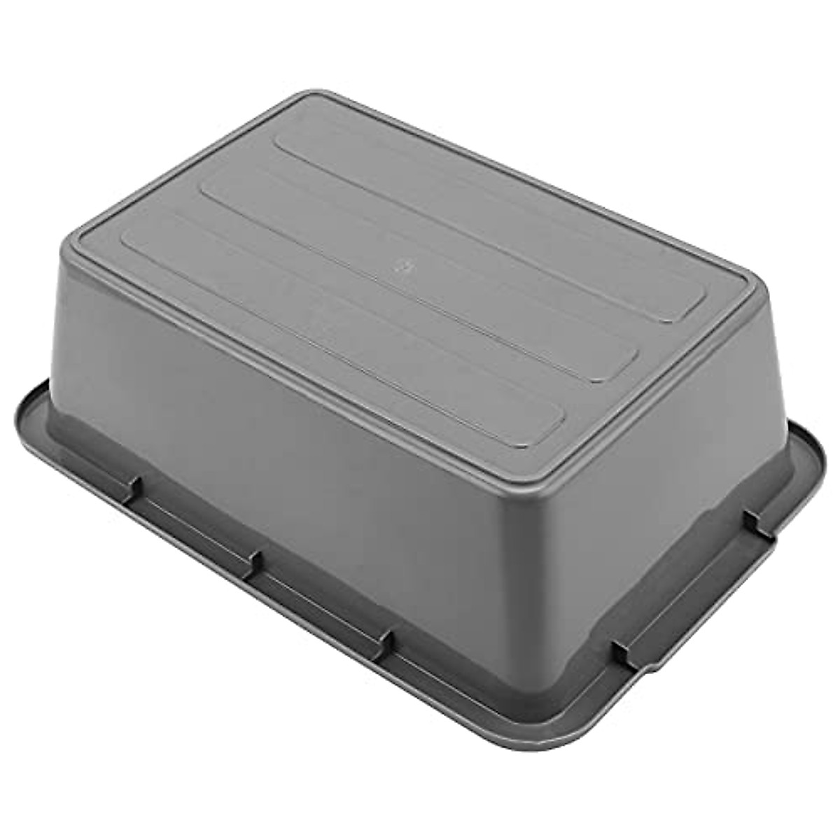 HEIHAK 4 Packs 13 L Plastic Bus Tub, Gray Commercial Bus Box Tote Box, Rectangle Utility Dish Tub for Kitchen, Restaurant, Cafeteria
