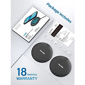 Slim Wireless Charger 2 Pack, 15W Fast Qi Wireless Charging Pad, Compatible with iPhone 14/13/12 Pro Max/XR/XS/8 Plus, Samsung Galaxy S21/S20/S9/Note 20/10, Google Pixel 6/5/4XL (No Adapter)