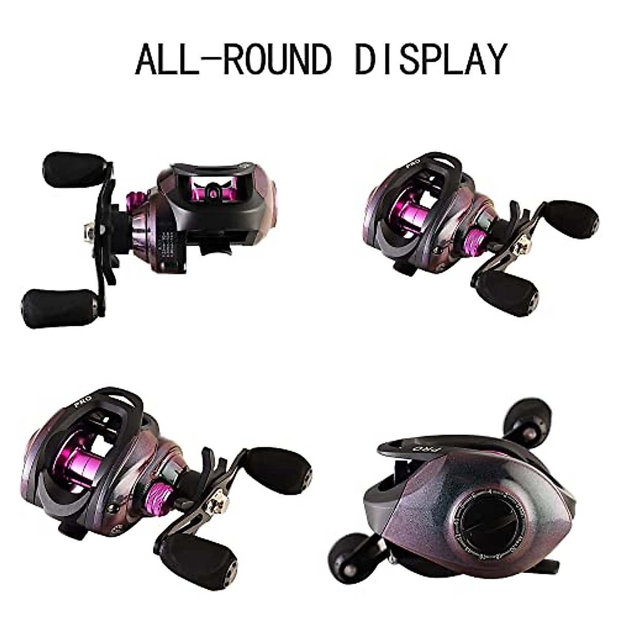 Baitcasting Fishing Reel,Compact Design Metal Body Baitcaster Reel,11LB Drag,20-Speed Magnetic Braking System,Available in 6.5:1 and 8.1:1Conventional Reel for Catfish, Musky (A: Right Hand-8.1:1)