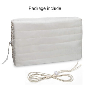 Luxiv Indoor Air Conditioner Cover, White Window Unit Cover Anti-Rust Adjustable Cover for Indoor Window AC with Free Elastic Straps (White, 24.5x17x2.5)
