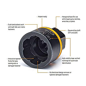 GEARWRENCH 28 Pc. 1/4" & 3/8" Drive Bolt Biter Impact Extraction Socket Set - 84784