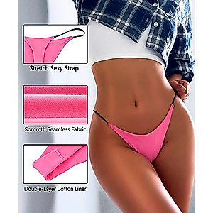 Doslinker G String Thongs for Women,Cotton Sexy Cheeky Panties T-back Tangas Low Rise Hispter Underwear for Women S-XL