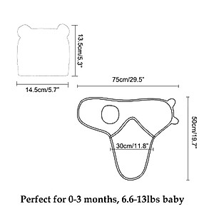 Baby Swaddle Sleep Sack with Hat Set for 0-3 Months 3-Pack Soft Cotton Newborn Wearable Swaddle Wrap for Girls Boys(Grey & Star & Stripe)