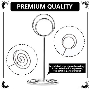 Lemecima 36 Pieces Table Number Holders 3 Size Place Card Holder Name Numbers Menu Memo Note Card Picture Photo Holder Clip Stand Table Sign Holders for Wedding Anniversary Party Display