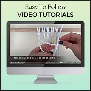 NGHTMRKT Macrame Kit, DIY Macrame Kits for Adult Beginners, Macrame Wall Hanging Kit, 220 Yards Macrame Cord, Wooden Dowel