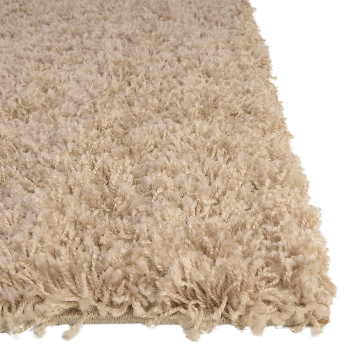 Rugs.com - Über Cozy Solid Shag Collection Rug – 5' x 8' Taupe Shag Rug Perfect for Bedrooms, Dining Rooms, Living Rooms