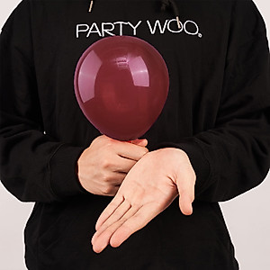 PartyWoo Burgundy Balloons, 50 pcs 5 Inch Wine Red Balloons, Maroon Balloons for Balloon Garland or Balloon Arch as Birthday Party Decorations, Wedding Decorations, Baby Shower Decorations, Red-Y62