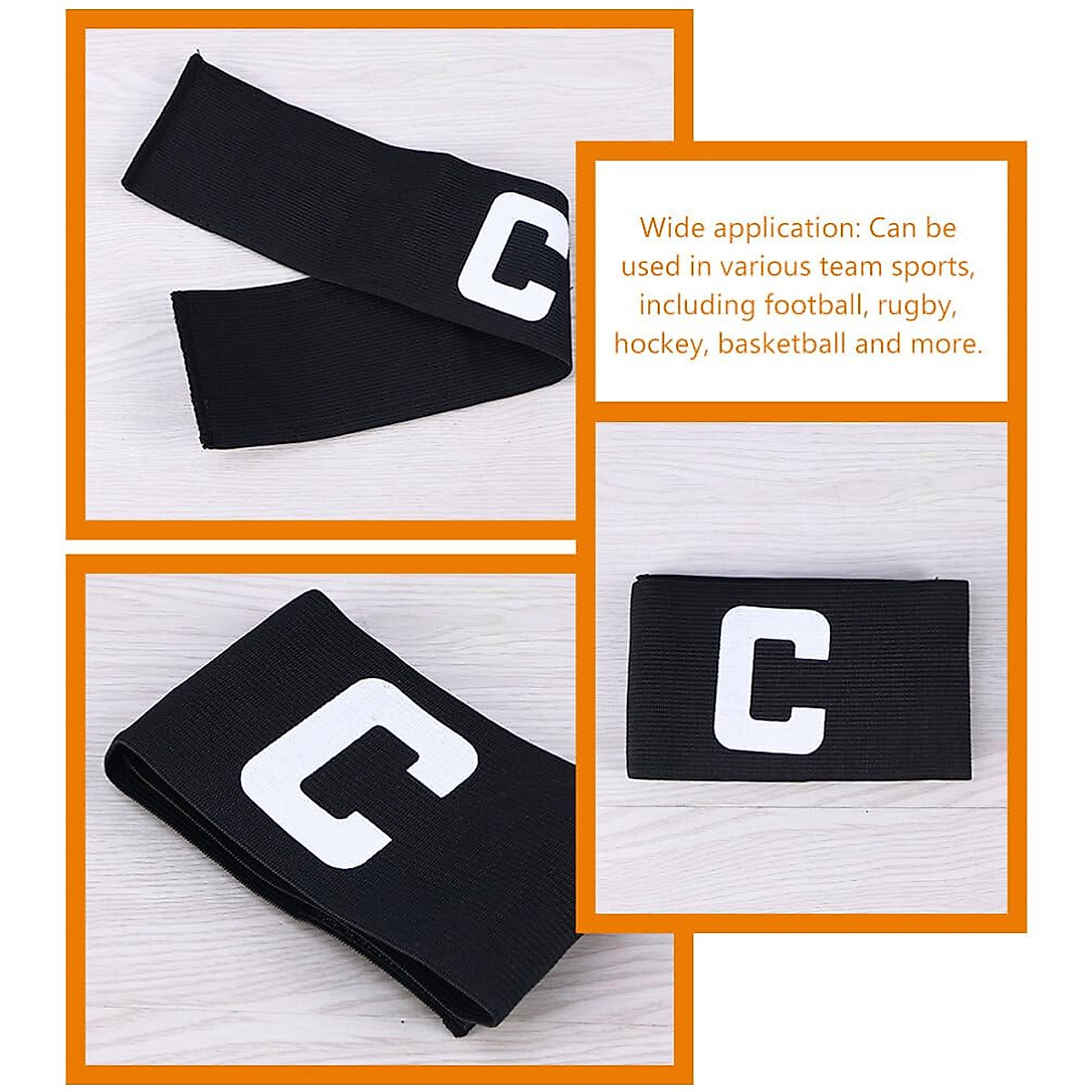 Cabilock 3pcs Soccer Captain Armband Football Captain Bands Team Leader Armband Elastic Basketball Player Arm Bands for Youth Adults Black