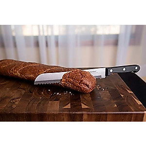 HUMBEE Chef 8 Inch, Serrated Bread Knife, Black