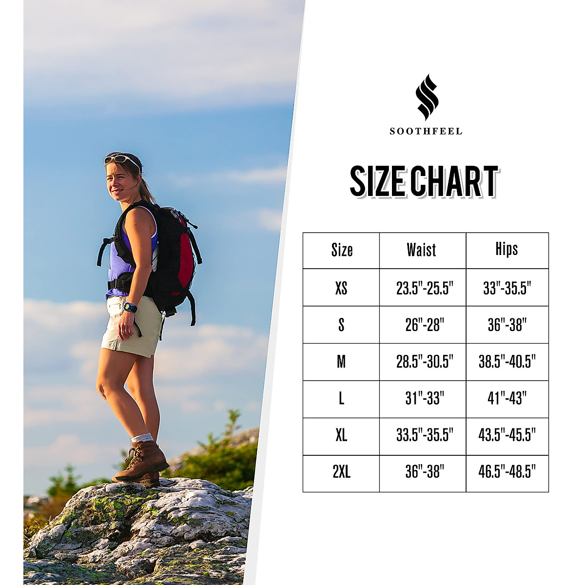 Soothfeel Women's Hiking Cargo Shorts with 4 Pockets 7 Inch Long Quick Dry Athletic Golf Shorts for Women Casual Summer (Black, XL)