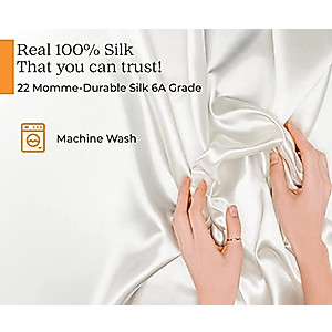 100% Mulberry Silk Pillowcase for Hair and Skin Health, Hidden Zipper, 22 Momme, Both Sides Smooth, Breathable and Natural, Machine Washable, Sleep Mantra (King, Charcoal Gray)