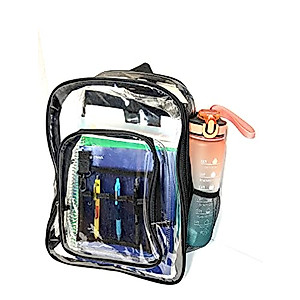 DV- Black-Clear Backpack | Heavy Duty | Clear PVC | Transparent Backpacks | Easy to use as a Bookbags