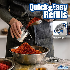 EHOMEA2Z Stainless Steel Dredge Shaker 10 Oz Ideal For Salt, Spice, Sugar, Flour (1, 10 oz With Handle)