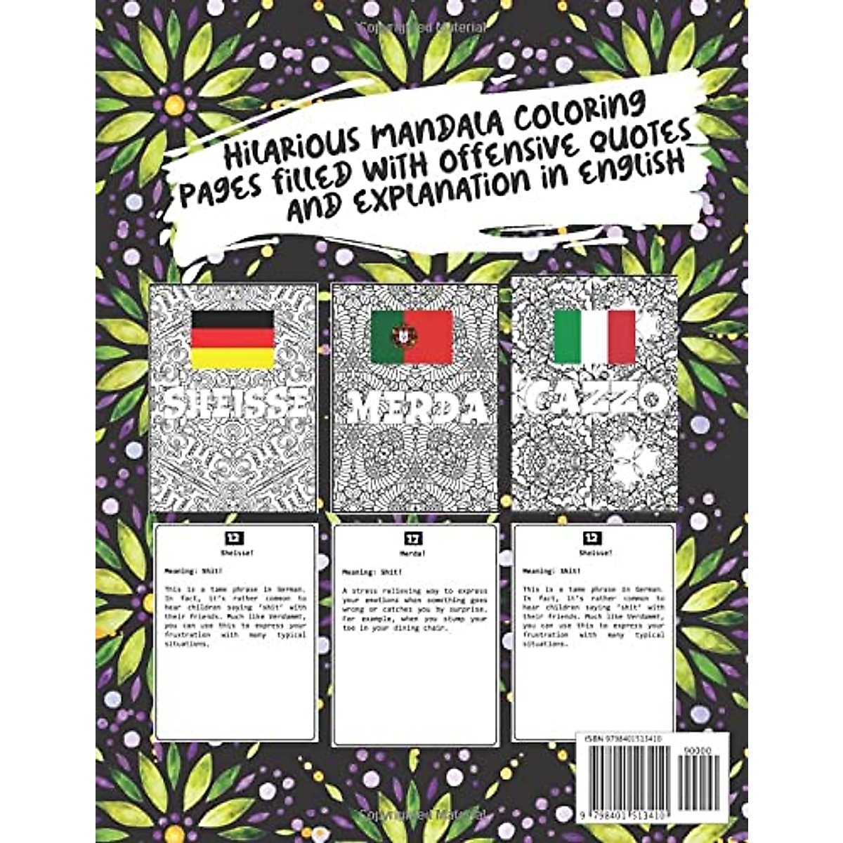 Swearing Words in Different Languages: How to Swear Around The World | Hilarious Mandala Coloring Pages Filled With Offensive Quotes And Explanation in English |