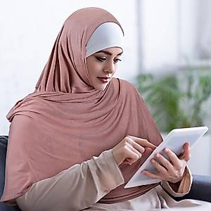 Handepo Instant Hijab Jersey Hijab for Women Muslim Head Scarf Lightweight Long Soft Hijab Shawl Stretch Scarf Wrap (Multicolor,6 Pcs)