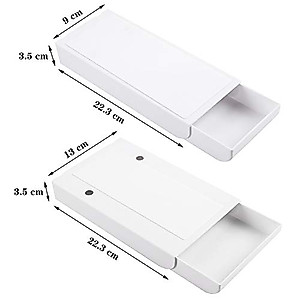 Boao 2 Pieces Desk Pencil Drawer Organizer Self-Adhesive Drawer Pencil Tray Pop-Up Latent Desktop Drawer Tray Expandable Under The Table Drawer Organizer for Office School Home Desk (White, 2 Size)