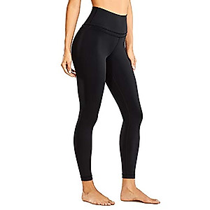 CRZ YOGA Women's Naked Feeling Workout Leggings 25 Inches - 7/8 High Waist Yoga Tight Pants Black Medium