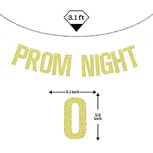 Prom Night Banner, Prom 2025 Decor, Class of 2025 Graduation Bunting Garland, Congrats Grad Party Decorations Gold Glitter