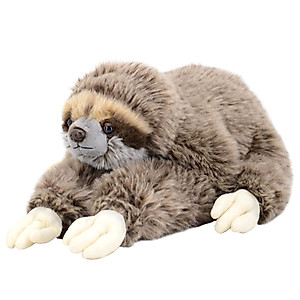 TAMMYFLYFLY Cute Realistic Three Toed Sloth Plush Stuffed Animal Toy 12.5inch