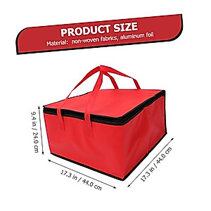 KICHOUSE 2 Pcs Insulation Bags Fresh Preservation Bag Livreur Insulated Pizza Bag Seafood Preservation Bag Thermal Food Cooler Bag Cold Bag Tote Bags Hot Food Non-woven Fabric Red