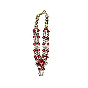Set of 2 White & Red Stone Mala Set for Laddu Gopal/Devi Maa/Radha Krishna/Indian Traditional God Goddess Haar Sringar Set Deities jewellary Set for Janmashtami All God Idol Statue(Size:- 3 Inch)