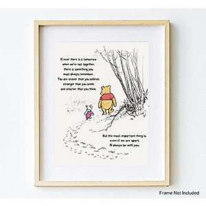 Winnie Pooh Art Print - Nursery Wall Decor - A. A. Milne Quote Classic Poster - If Ever There Is A Tomorrow - Boys Girls' Bedroom Decor - Encouragement Gift - Unframed Print (8"x10")