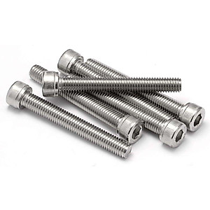 50 PCS Socket Head Cap Screw Assortment Set, M6 x 20mm, 25mm, 30mm, 35mm, and 40mm, Stainless Steel 304, Bright Finish