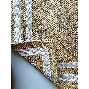 6x9,8x10,9x12,10x14 Ft. Handmade Indian Braided Rug Natural Jute Braided Rug Patio Rug/ Entryway Rug/ Hall Rug/ Kitchen Rug/ Bedroom Rug/ Indian Durrie (4x6 Ft Area Rug)