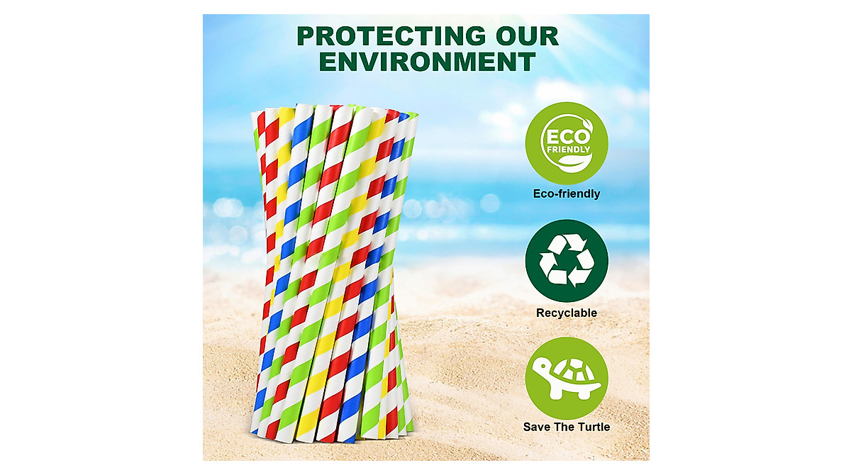Colossal Paper Straws for Smoothies - Eco-Friendly Pack