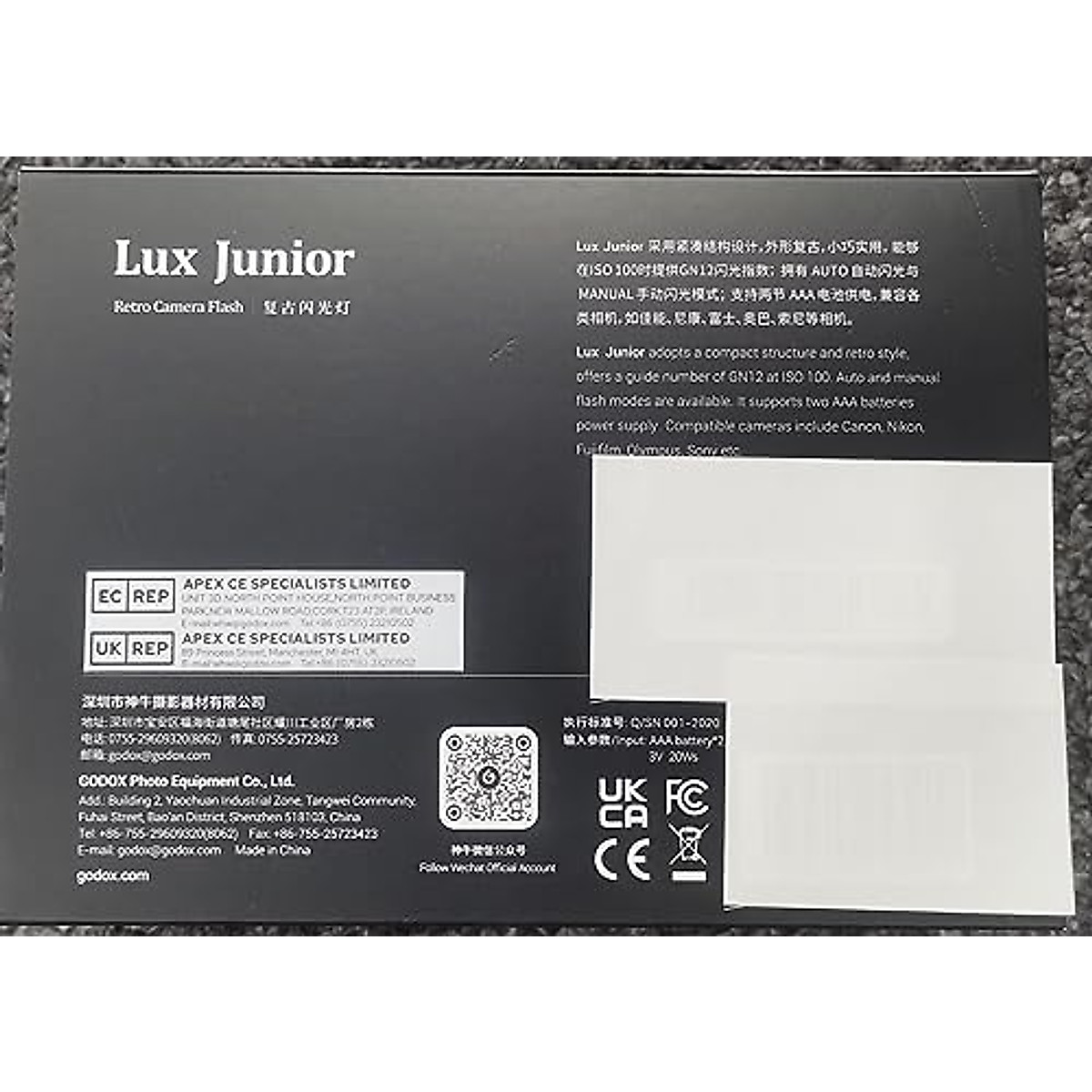 Godox Lux Junior Retro Camera Flash for Canon Sony Nikon Fujifilm Olympus Camera Flash Speedlight Speedlite,GN12 6000K±200K CCT,Auto & Manual Flash 1/1-1/64 Flash Power,for Digital Camera Film Camera