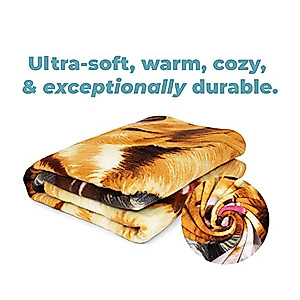 Dawhud Direct Cartoon Selfie Dog Fleece Blanket for Bed, 50" x 60" Puppy Fleece Throw Blanket for Women, Men and Kids - Super Soft Plush Dog Blanket Throw Plush Blanket for Dog Lovers