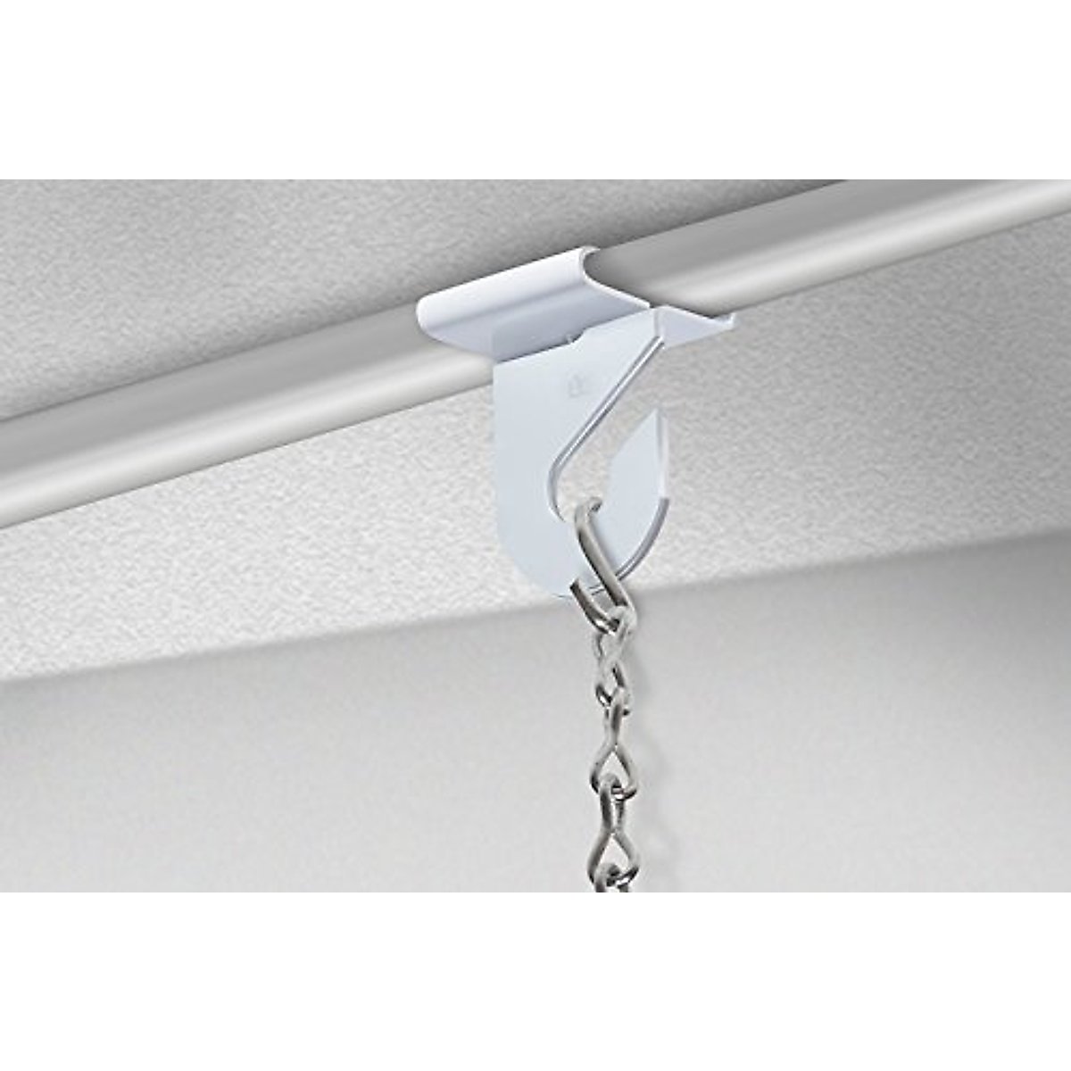 GlossyEnd Pack of 50 Pairs - High Strength Aluminum Two Piece Ceiling Hooks for Drop-Ceiling T-Bars, 50 Right and 50 Left, White Enamel Finish, Holds up to 15 lbs. 1" W x 1 ½"H