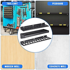 Memorywuu 3 Pcs 16in Tool Holder Organizer for Screwdrivers, Hammer, Pliers, Wall Mounted Metal Storage Rack Organizer for Workshop, Workbench, Fit Most of Screwdrivers, Hammer, Pliers or Small Tools