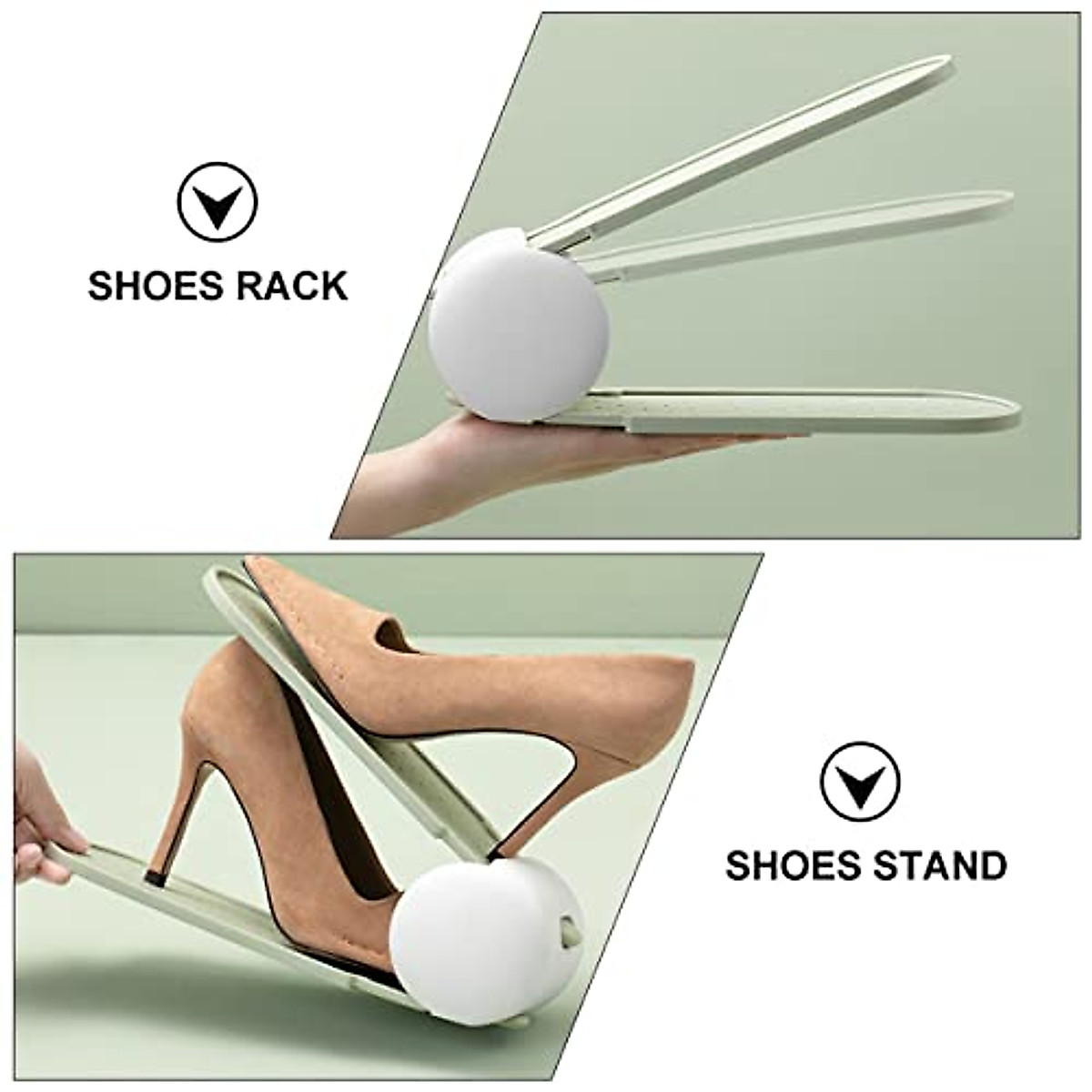 Veemoon Home Space Clo Shoes Non- Storage Sneakers Organization Holder Chic Layer Stackable Two- Deck Organizer Adjustable Shelf Slots Slipper Non-Skid Racks Stacker Saver for Shoe Stacker