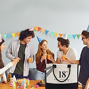 BeeGreen Tote Bag For Women Happy 50th Birthday Gifts For Women 13oz Canvas Beach Bag With Inner Pocket - Retirement Gifts For Women, Mom, Friends, Sisters, Teachers - Perfect Bags For Women