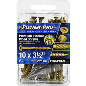 HILLMAN Fasteners 42485 Dec Keg Screw (25 Pack), 10 x 3.5
