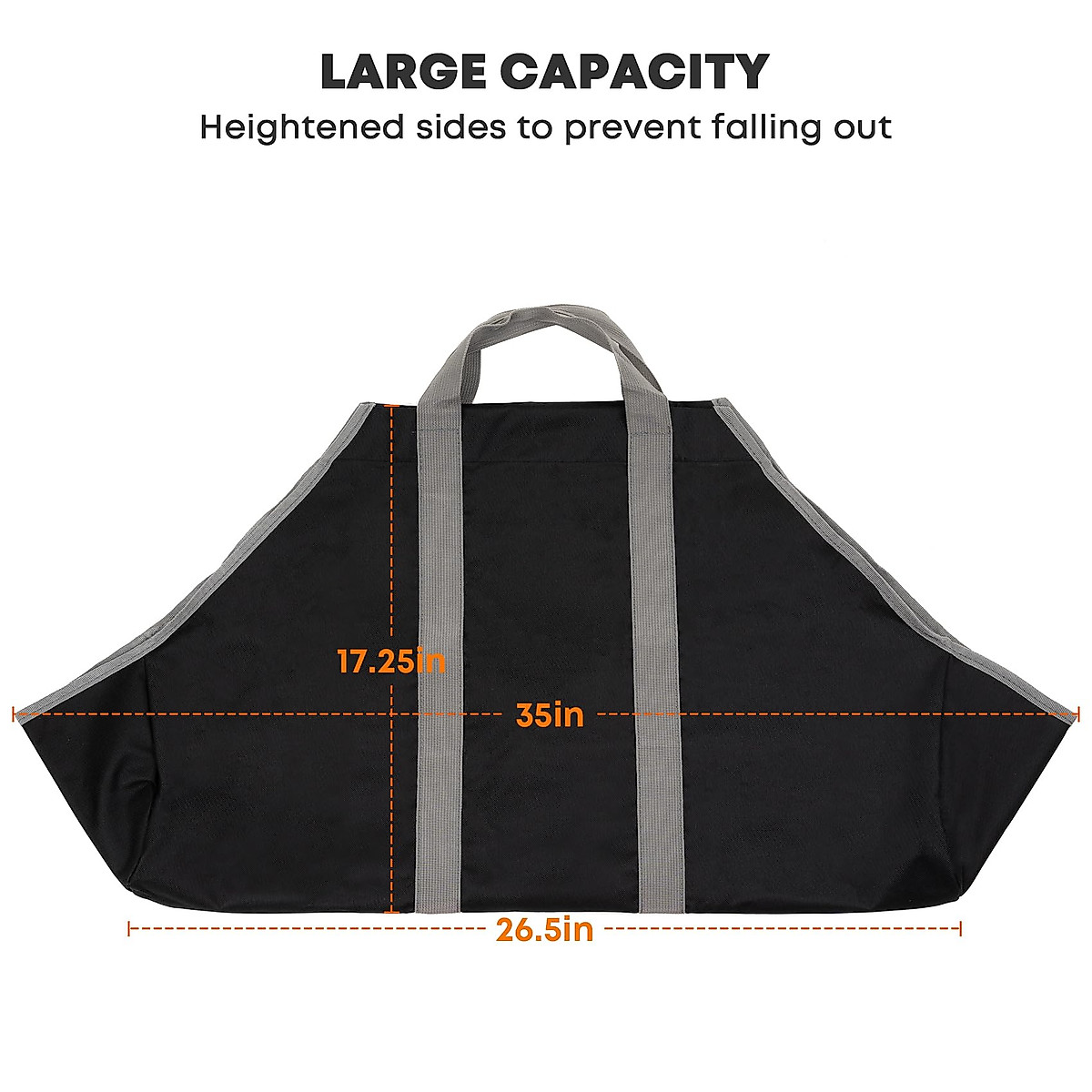 Stanbroil Canvas Firewood Carrier Bag, Durable Firepalce Log Tote with Handles for Wood Fire Stove, Outdoor Camping