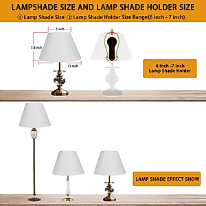 ALUCSET Medium Lamp Shade, Barrel Fabric Lampshade for Table Lamp and Floor Light, 7x13x7.8 inch,Natural Linen Hand Crafted, Spider (White)