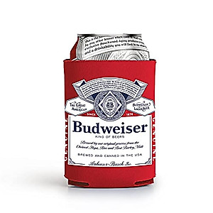 Budweiser 12oz Beer Can Cooler Holder Kaddy Coolie Huggie Bud Classic Bowtie Logo