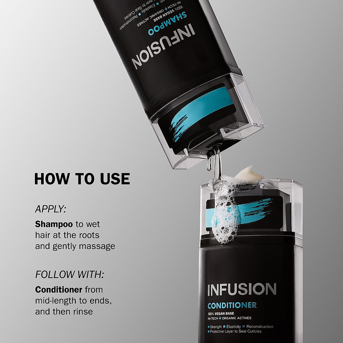 TRUSS Infusion Hair Shampoo - Cleansing Shampoo for Dry Hair Repair, Hydration and Protection - 100% Vegan, Color-Safe Formula with Anti-Aging Benefits (300 ml)