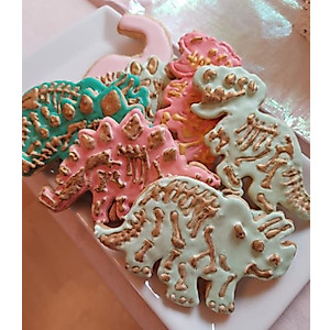 Dinosaur Cookie Cutters for Kids By Garloy,3 Sets Dino Cookie Cutters With T-Rex Stegosaurus Triceratops Skeleton Fossil