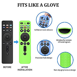 TOLUOHU 2 Pack Protective Case for VIZIO XRT260 Smart TV Remote Control,Vizio Remote Cover Anti-Slip Skin Sleeve Holder Replacement with Lanyard Glow in Dark(Glow Blue+Glow Green)
