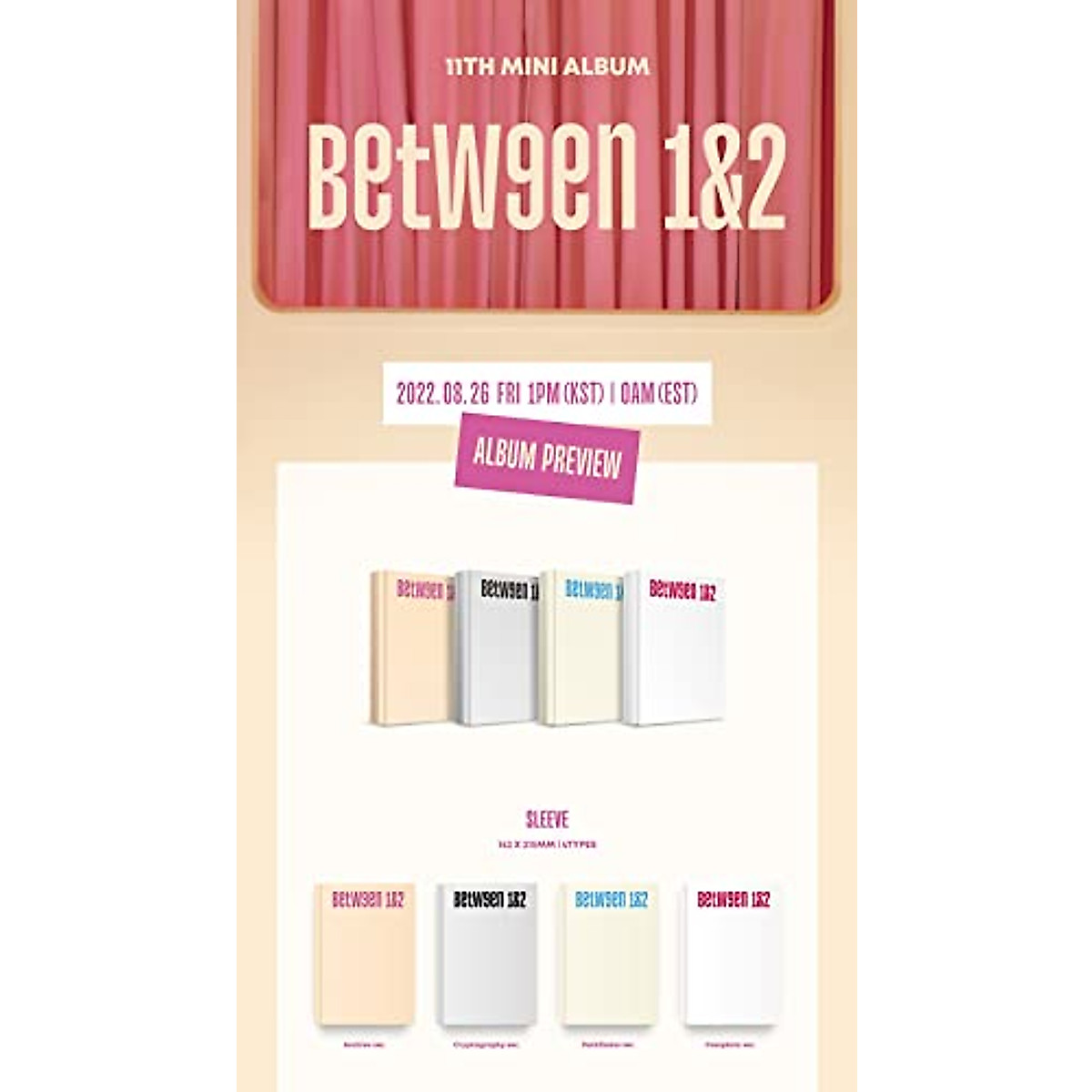 Dreamus TWICE - BETWEEN 1&2 11th Mini Album+Pre-Order Benefit+Folded Poster (Cryptography ver.), JYPK1452