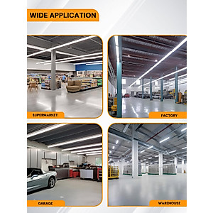 ONLYLUX LED Shop Light, 4ft 36W 5000lm 6500k Shop Lights, 4 Foot Led Light Fixture, T8 Led Tube Lights for Garage, V Shape High Output Linkable (10 Pack)